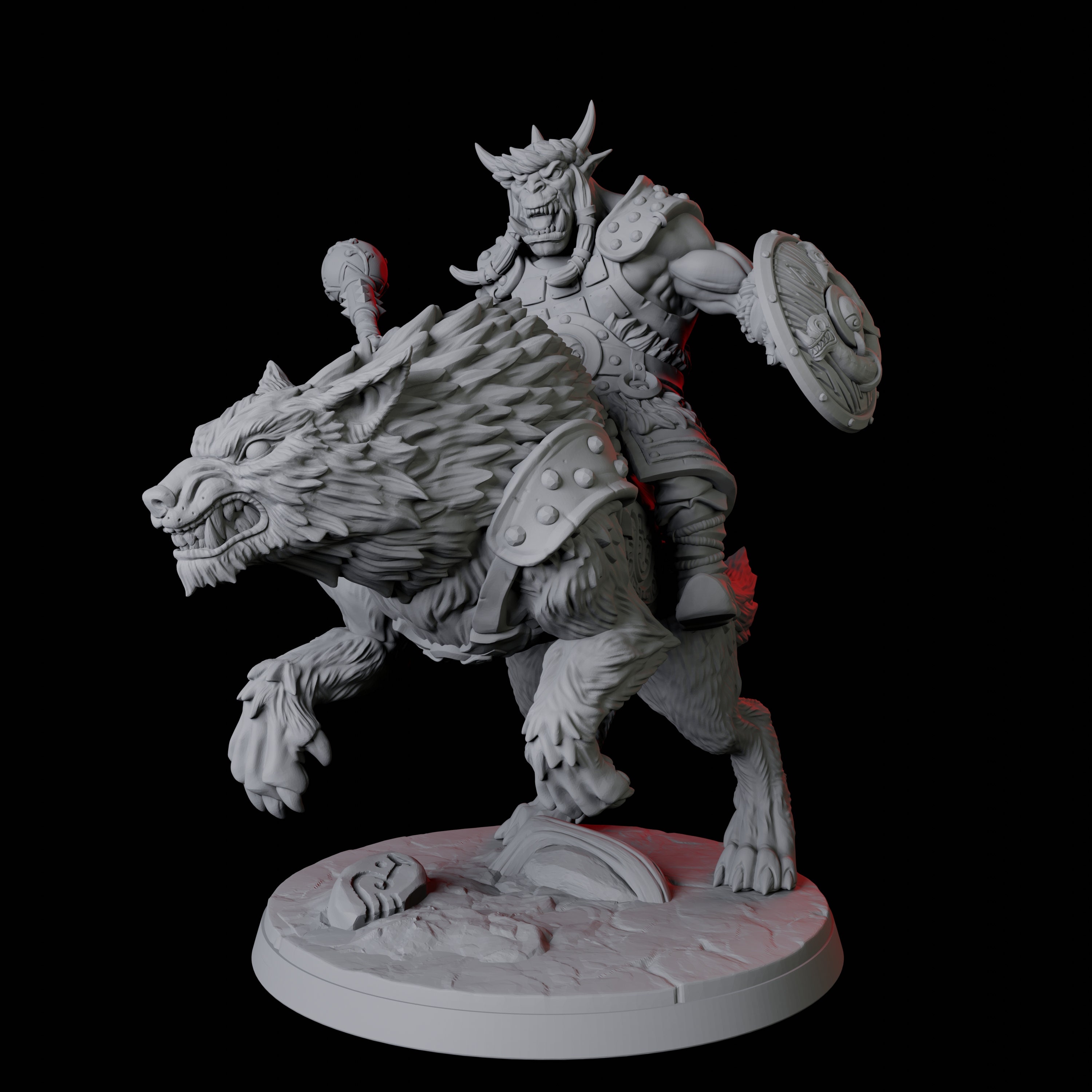 Four Wolf Mounted Orc Rider Miniatures for D&D, Dungeons and Dragons ...