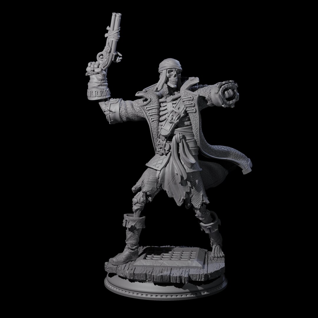 Falling Apart Pirate Skeleton Scallywag B Miniature for D&D, Dungeons ...