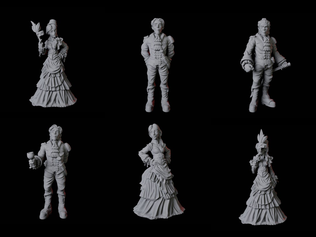 Masquerade Ball Lords and Ladies Miniature for D&D, Dungeons and ...