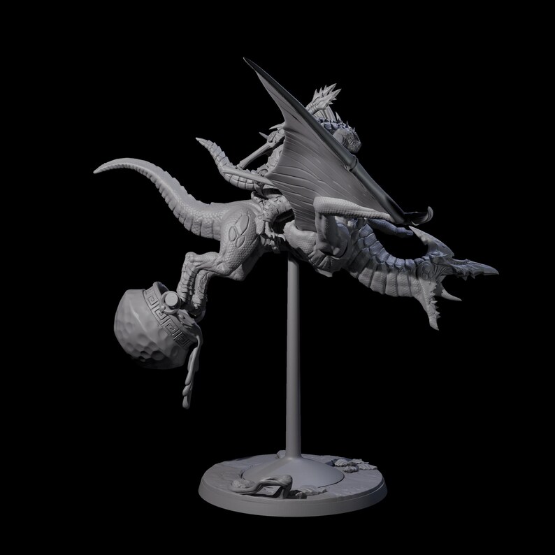 Boiling Lizardfolk Pteranodon Rider D Miniature for D&D, Dungeons and ...