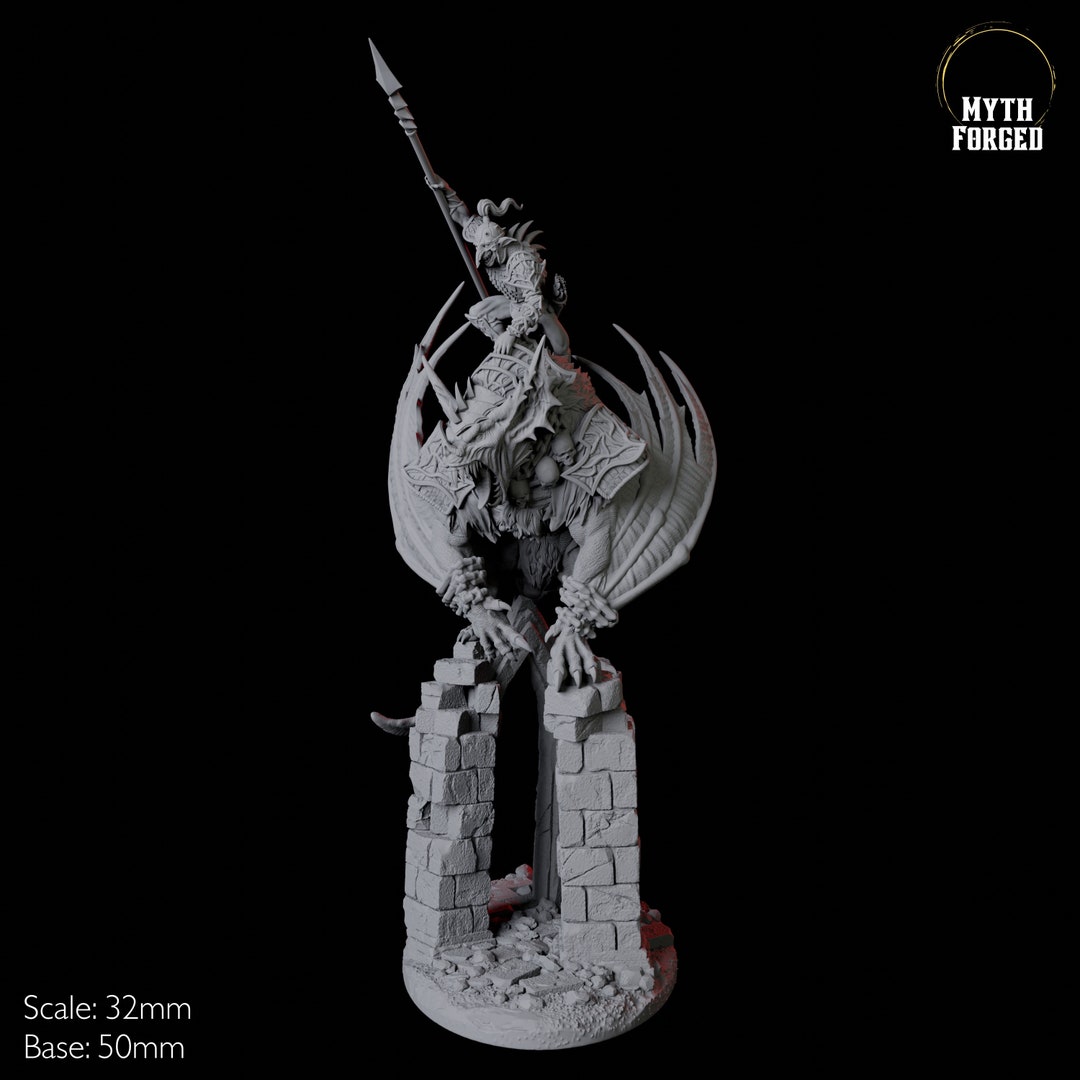 Vampire Spawn Giant Bat Rider Miniature B for D&D, Dungeons and Dragons ...