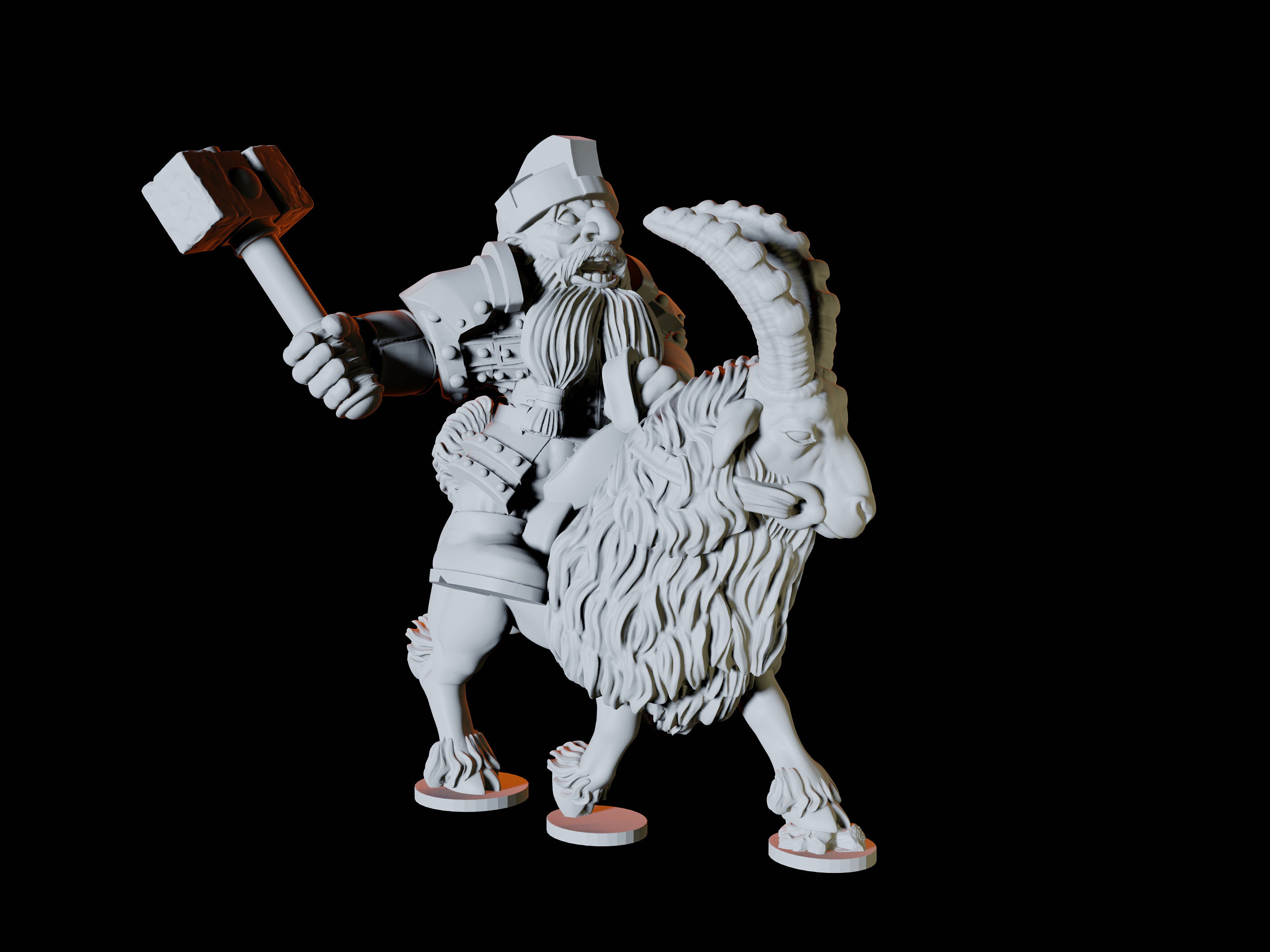 Three Dwarf Warriors riding goats for D&D Dungeons and | Etsy