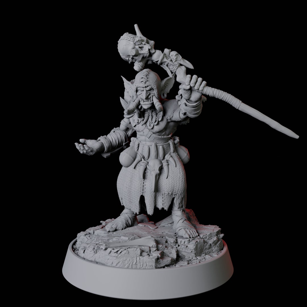 Tusked Goblin Shaman Miniature for D&D, Dungeons and Dragons ...