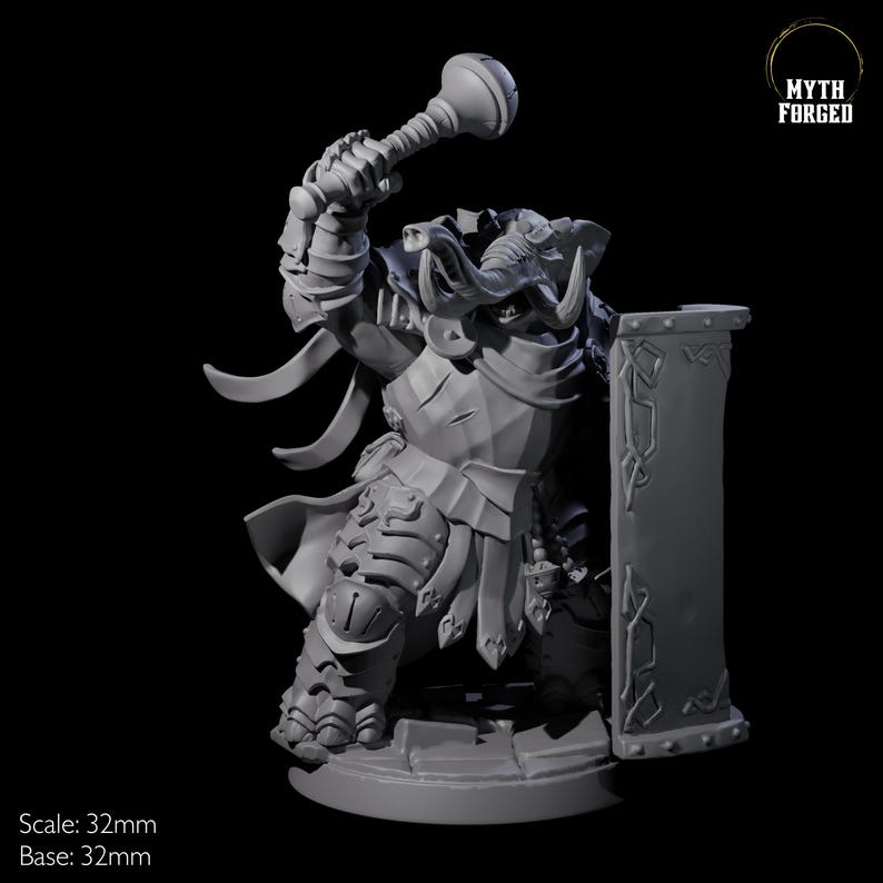 Six Stoic Loxodon Guards Miniature for D&D, Dungeons and Dragons ...