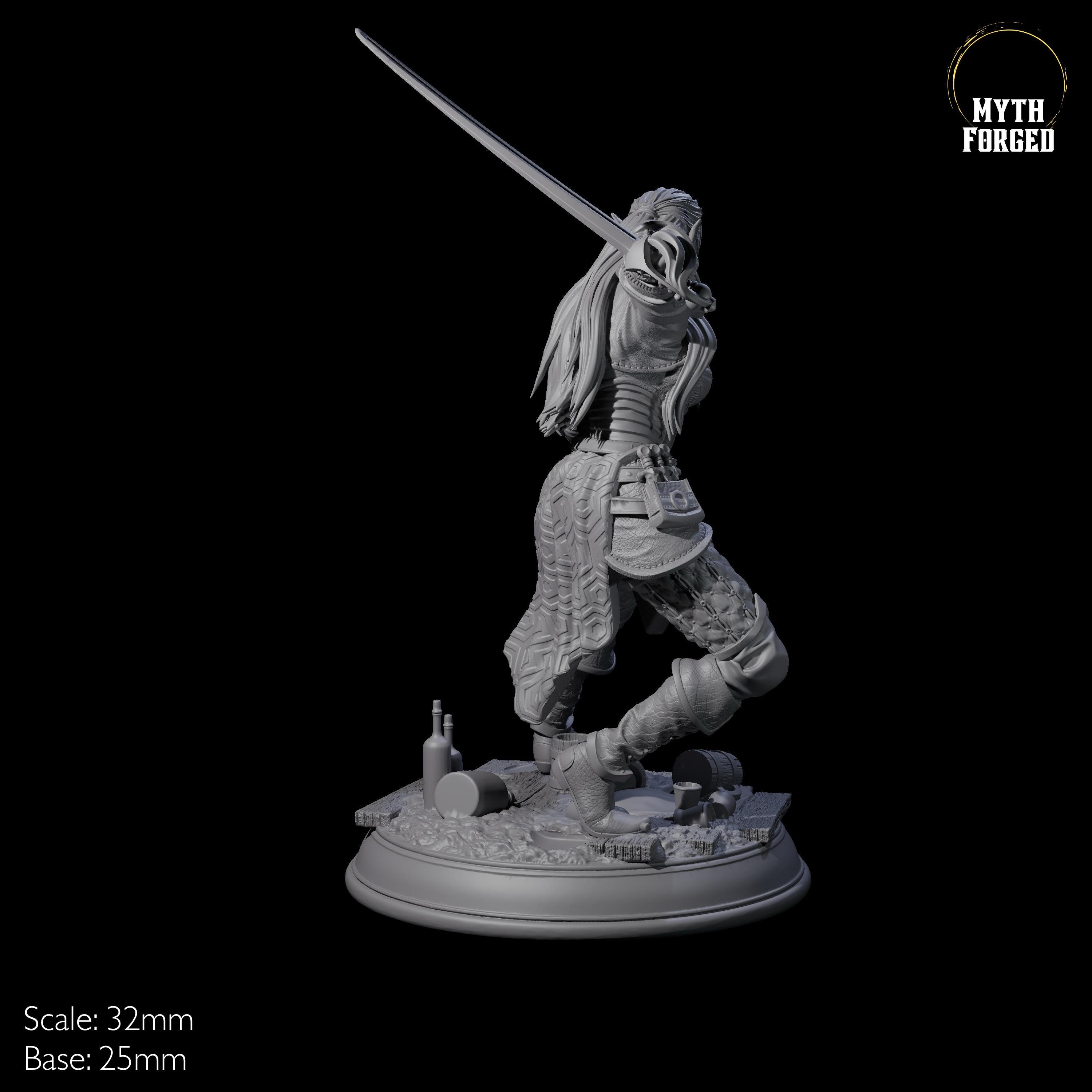 Leaping Female Elf Swordmaster Miniature for D&D, Dungeons and Dragons ...