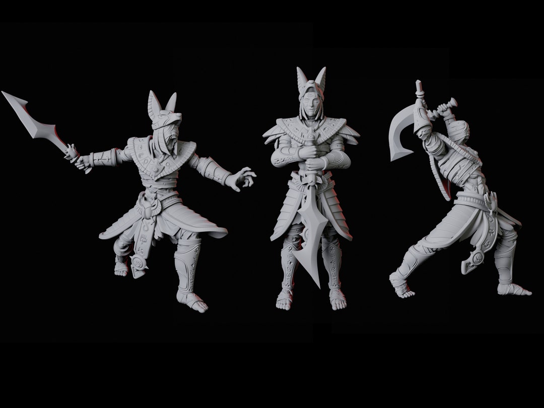 Three Masked Pharaoh Guard Miniatures for D&D, Dungeons and Dragons ...