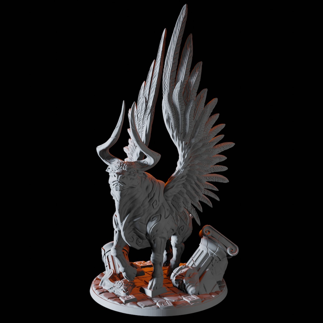 Winged Bull Miniature for D&D, Dungeons and Dragons, Pathfinder and ...
