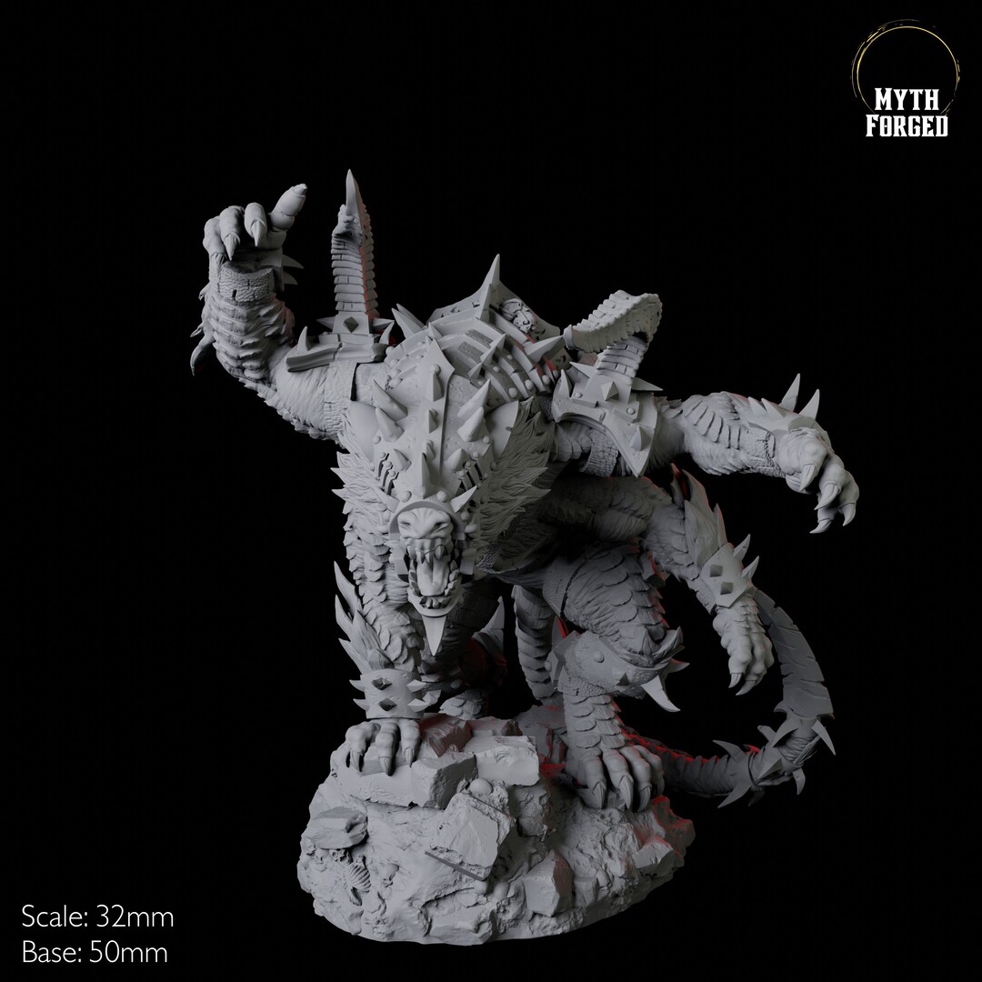 Armoured Udaak or Four Armed Beast Miniature B for D&D, Dungeons and ...