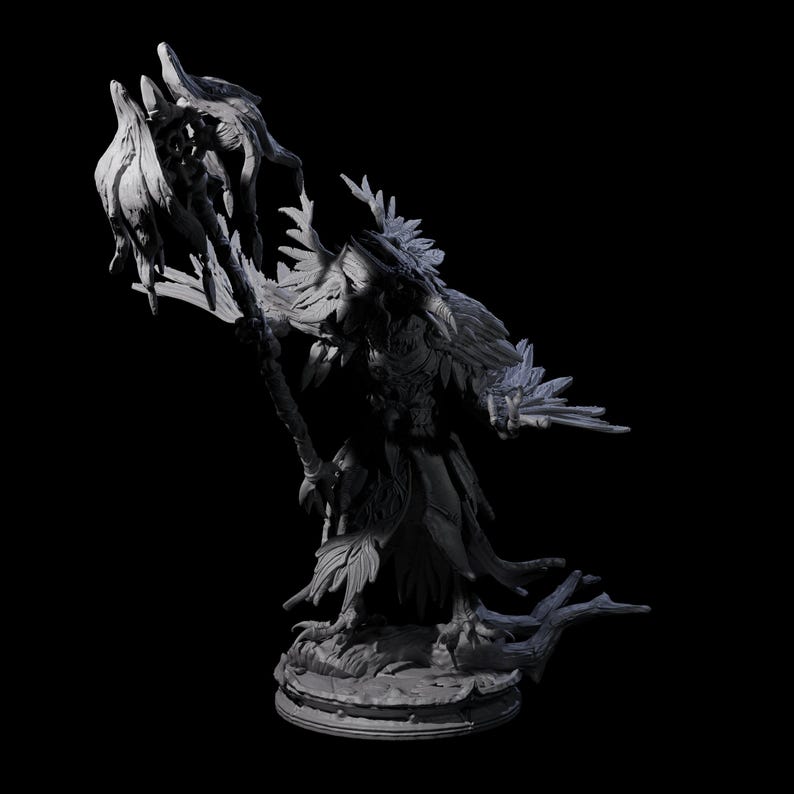 Feral Raven Druid B Miniature for D&D, Dungeons and Dragons, Pathfinder ...