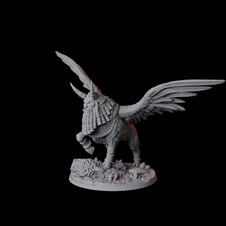 Winged Lamassu Bull Miniature for D&D, Dungeons and Dragons, Pathfinder ...
