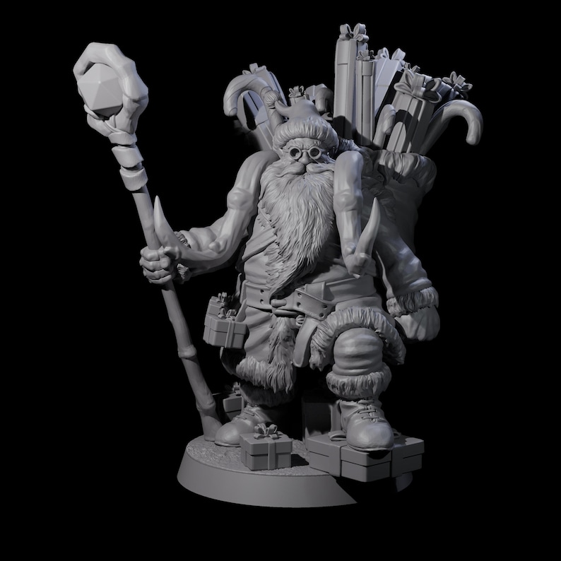 Adventurer Father Christmas Miniature for D&D, Dungeons and Dragons ...