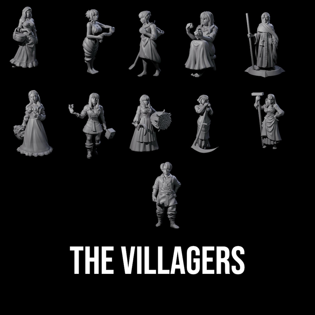 The Villagers Miniature for D&D, Dungeons and Dragons, Pathfinder and ...