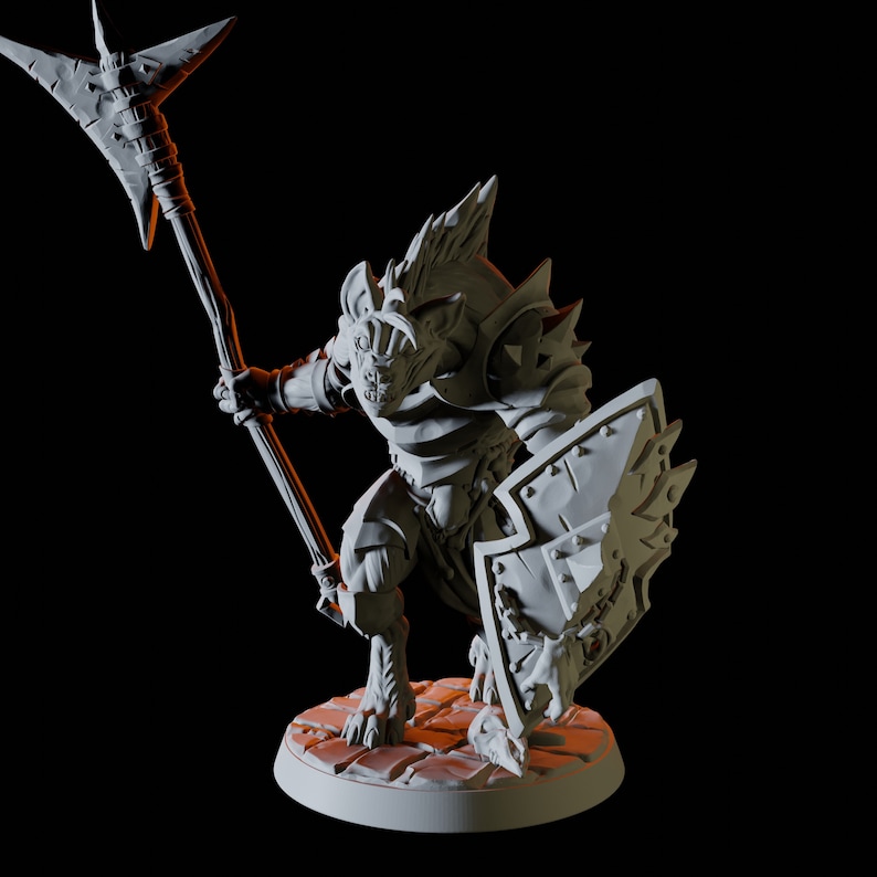 Gnoll Miniature With Spear and Shield for D&D Dungeons and - Etsy