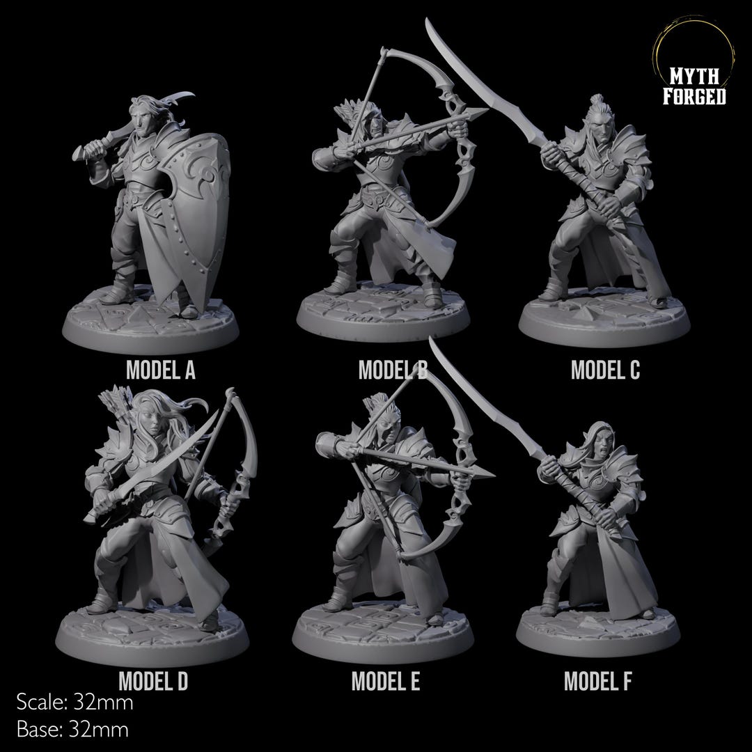 Six Cunning Drow or Elven Elf Soldiers for D&D, Dungeons and Dragons ...