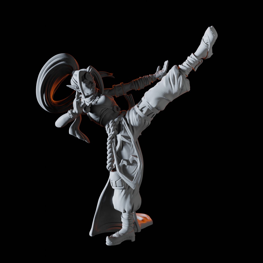 Elf Monk Miniature for D&D, Dungeons and Dragons, Pathfinder and Many ...