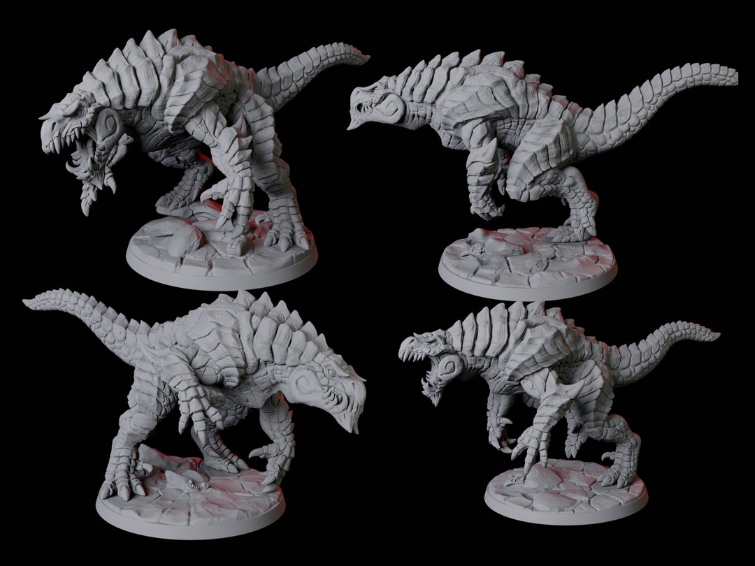 Four Frost Drake Miniatures for D&D, Dungeons and Dragons, Pathfinder ...