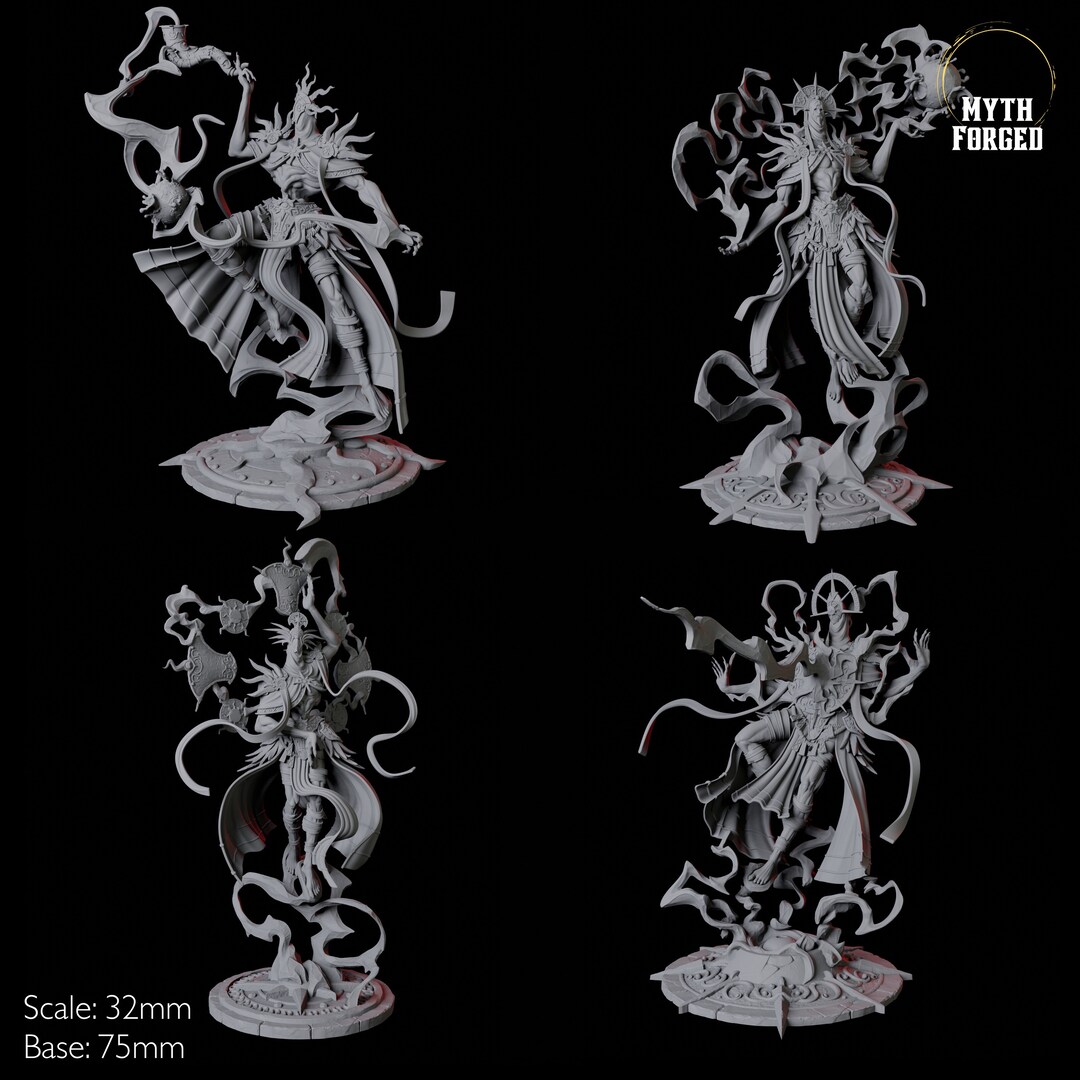 Four Sparking Celestial Mage Miniatures for D&D, Dungeons and Dragons ...