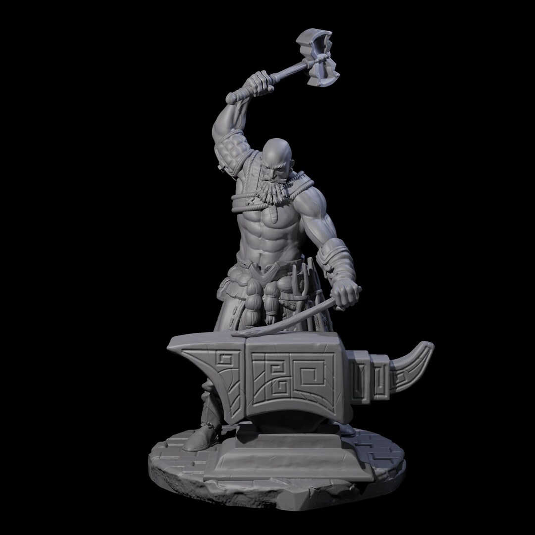 Hammering Blacksmith Miniature for D&D, Dungeons and Dragons ...