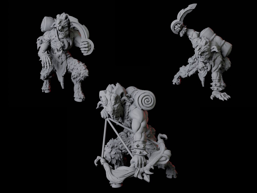 Three Evil Satyr Miniatures for D&D, Dungeons and Dragons, Pathfinder ...