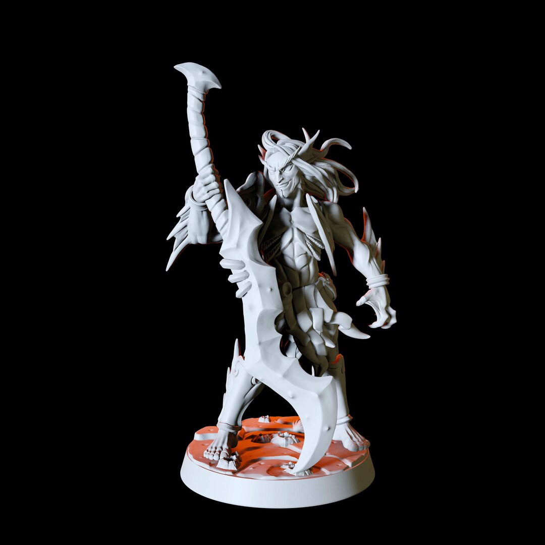 Sea Elf Miniature With Two-handed Sword for D&D, Dungeons and Dragons ...