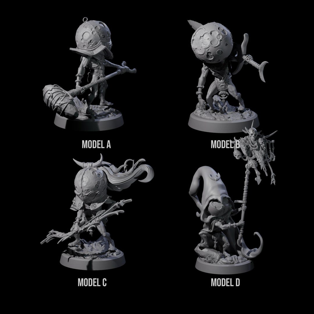 Four Spritely Azata Fighters Miniature for D&D, Dungeons and Dragons ...