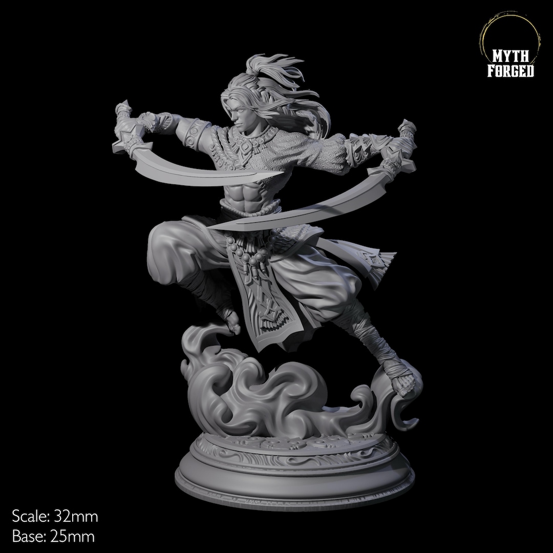 Leap Elemental Air Monk Miniature for D&D, Dungeons and Dragons ...