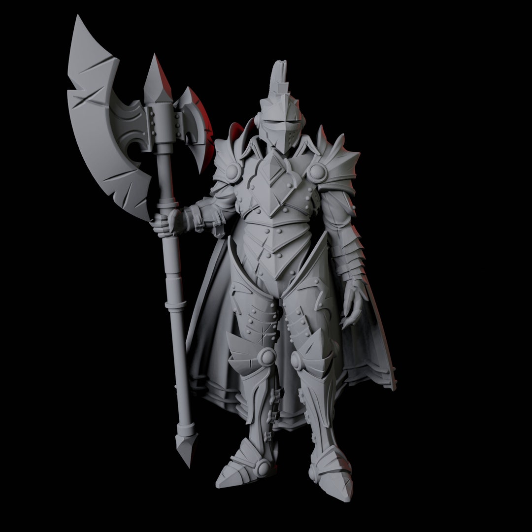 Axe-wielding Knight Miniature A for D&D, Dungeons and Dragons ...