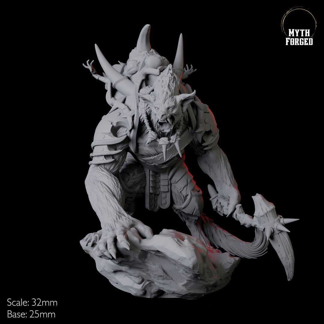 Gnoll Claw Fighter Miniature C for D&D, Dungeons and Dragons ...