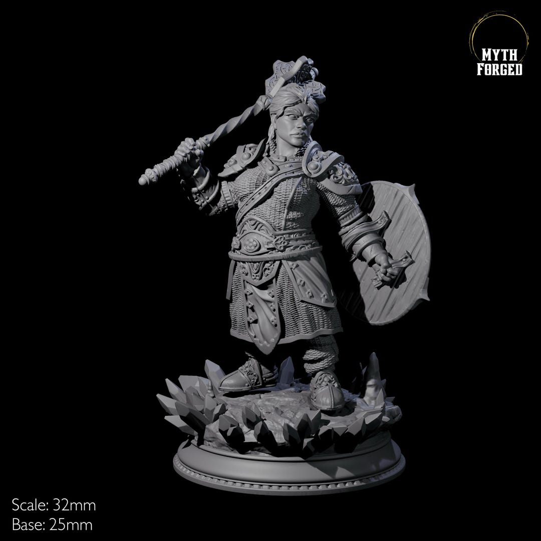 Stoic Female Dwarf Warrior Miniature: D&D, Pathfinder, Tabletop Games ...