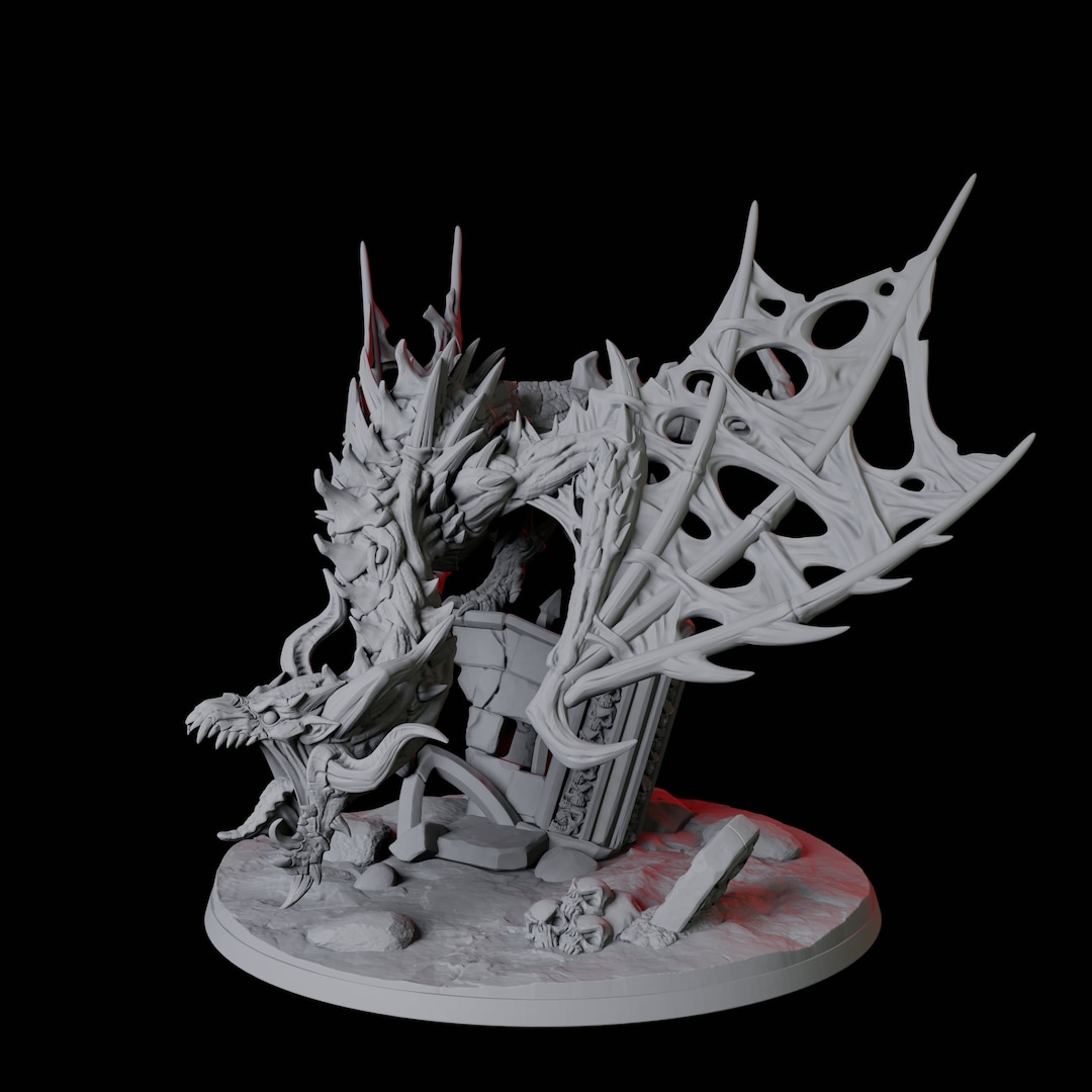 Undead Bone Dragon Dracolich Miniature: D&D, Pathfinder, Tabletop Games ...
