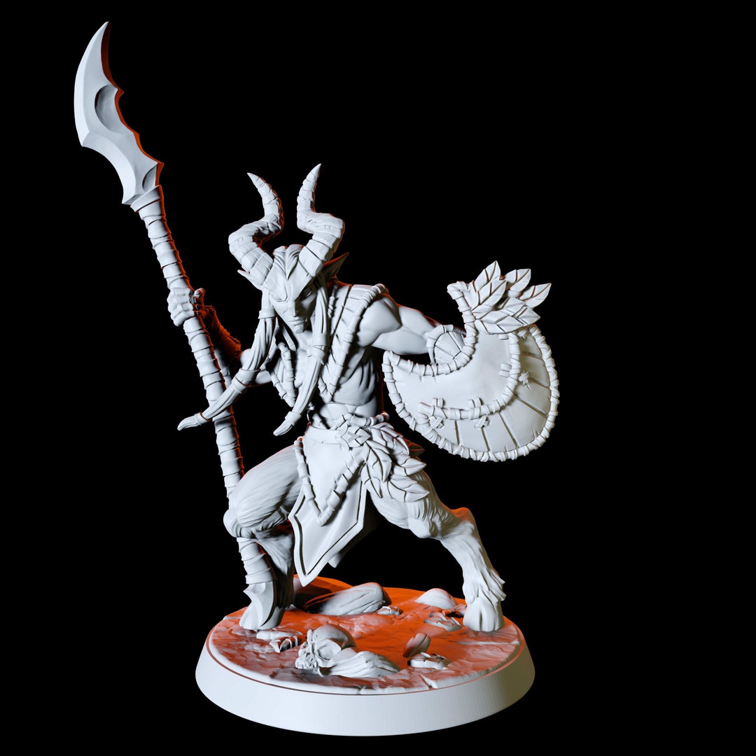 Satyr With Spear and Shield Miniature for D&D, Dungeons and Dragons ...