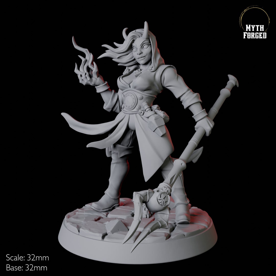 Female Tiefling Warlock Miniature E for D&D, Dungeons and Dragons ...