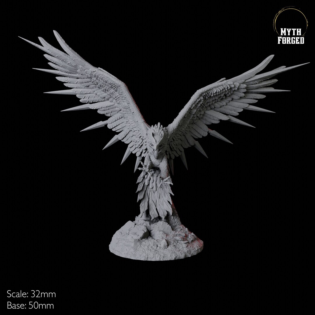 Fiery Phoenix Miniature A for D&D, Dungeons and Dragons, Pathfinder and ...