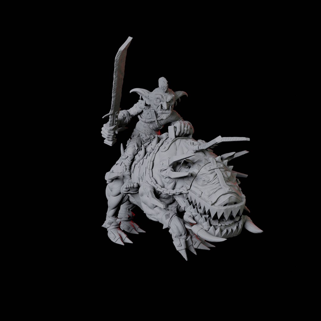 Goblin Warg Worg Rider Miniature for D&D Dungeons and - Etsy
