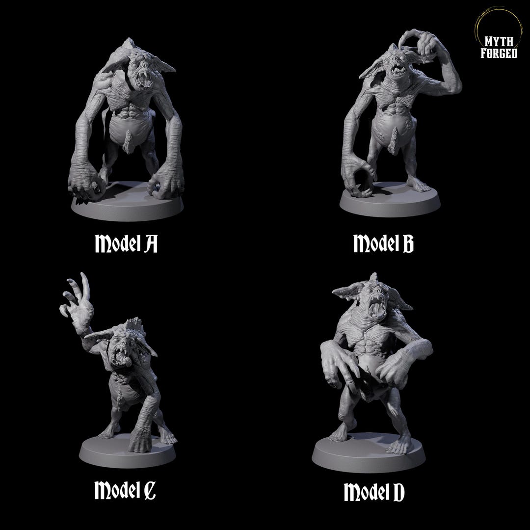 Four Knuckle Dragger Dretchs Miniature for D&D, Dungeons and Dragons ...