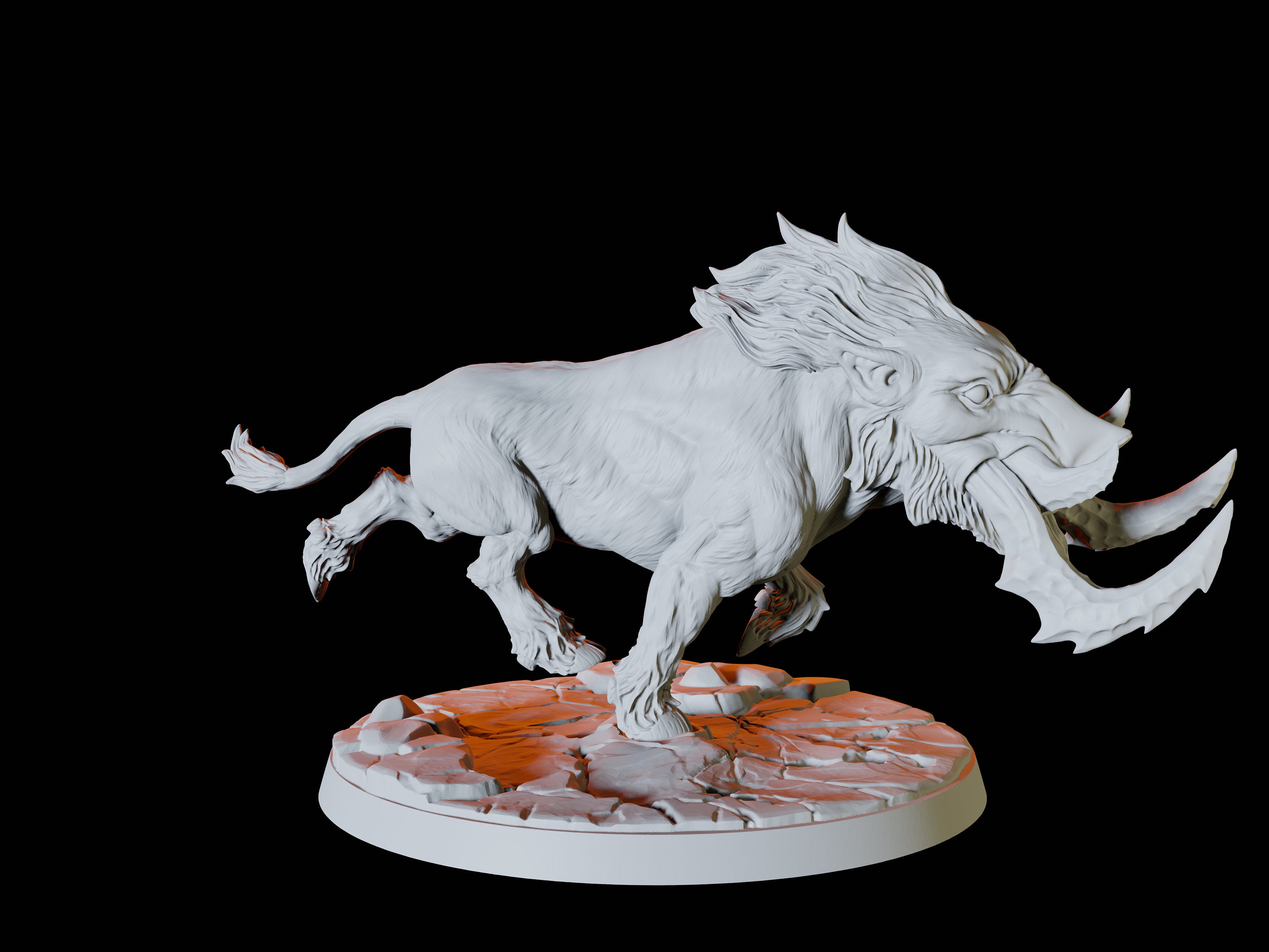 Giant Warthog With Rider Option Miniature for D&D, Dungeons and Dragons ...