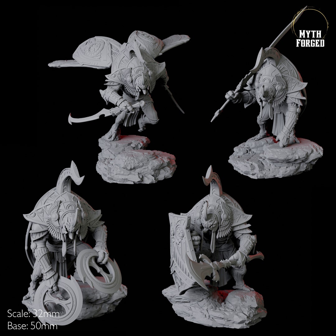 Four Giant Scarab Warrior Miniatures for D&D, Dungeons and Dragons ...
