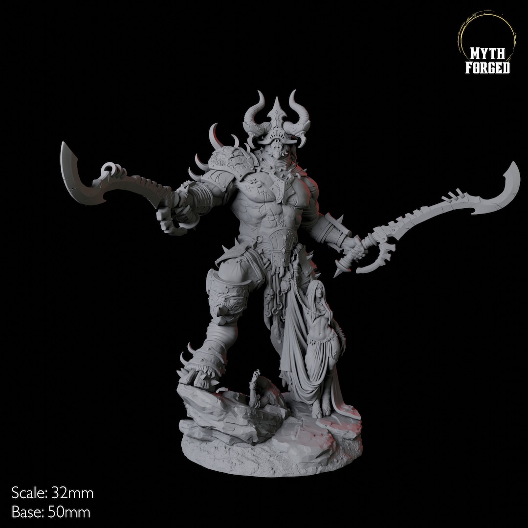 Seduced Barbazu, Bearded Devil Champion Miniature D for D&D, Dungeons ...