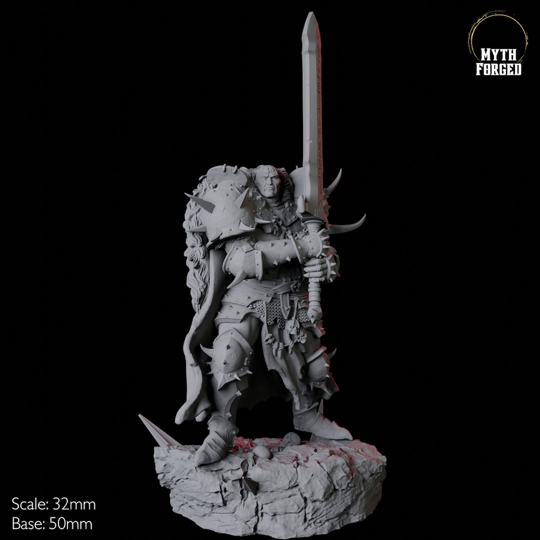 Armoured Goliath Barbarian Miniature C for D&D, Dungeons and Dragons ...