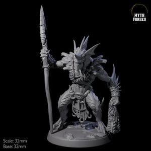 Sodden Sahuagin, Merrow or Kau-toa Warrior Miniature D for D&D ...