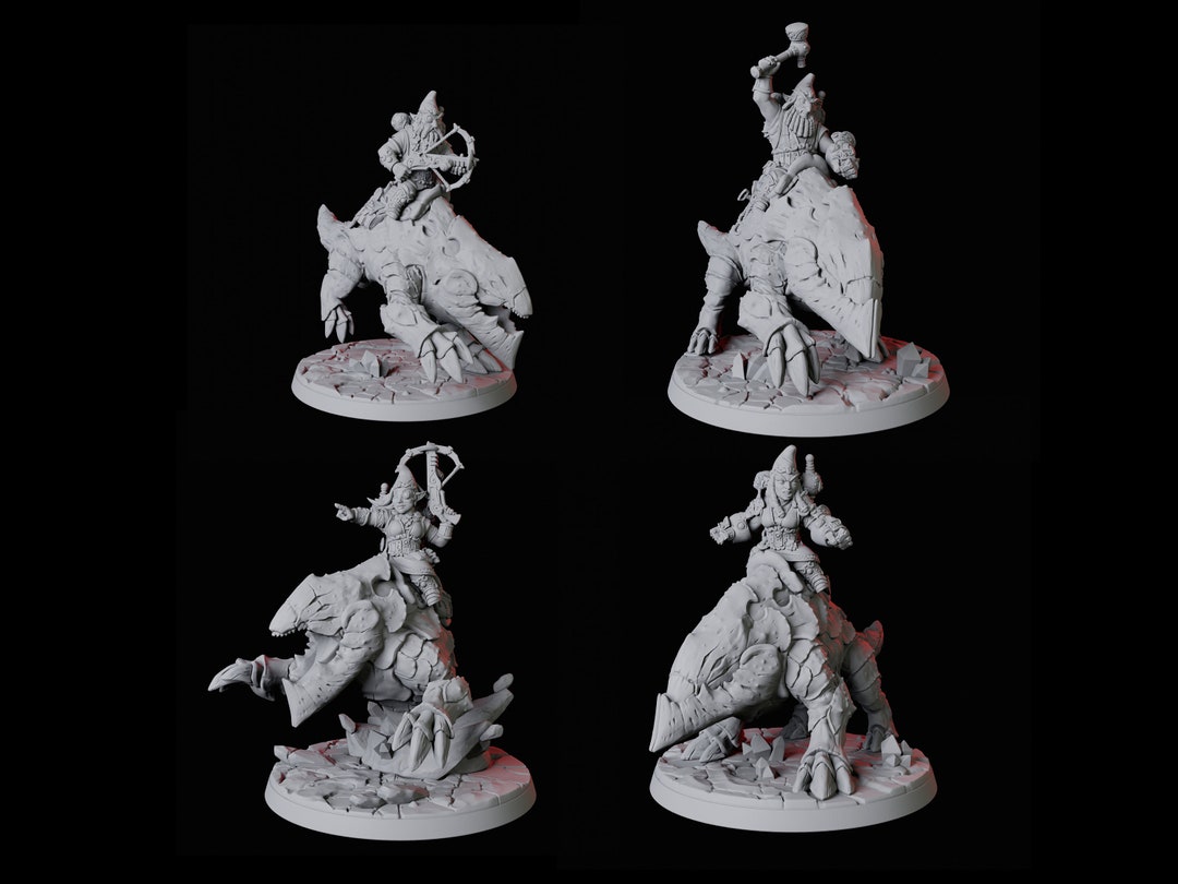 Gnome Rider Army Miniatures for D&D, Dungeons and Dragons, Pathfinder ...