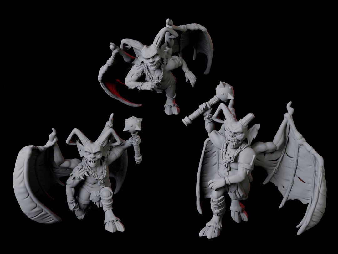 Three Cunning Flying Imp Miniatures for D&D, Dungeons and Dragons ...
