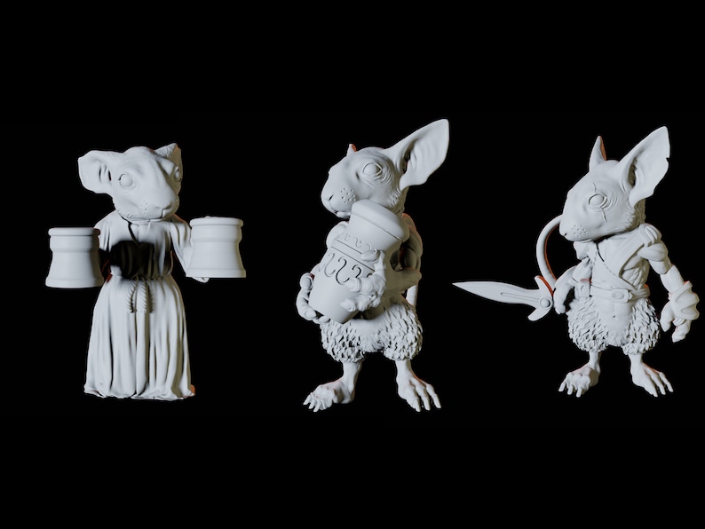 Three Mouselings Mice Mouse Miniature for D&D Dungeons and - Etsy