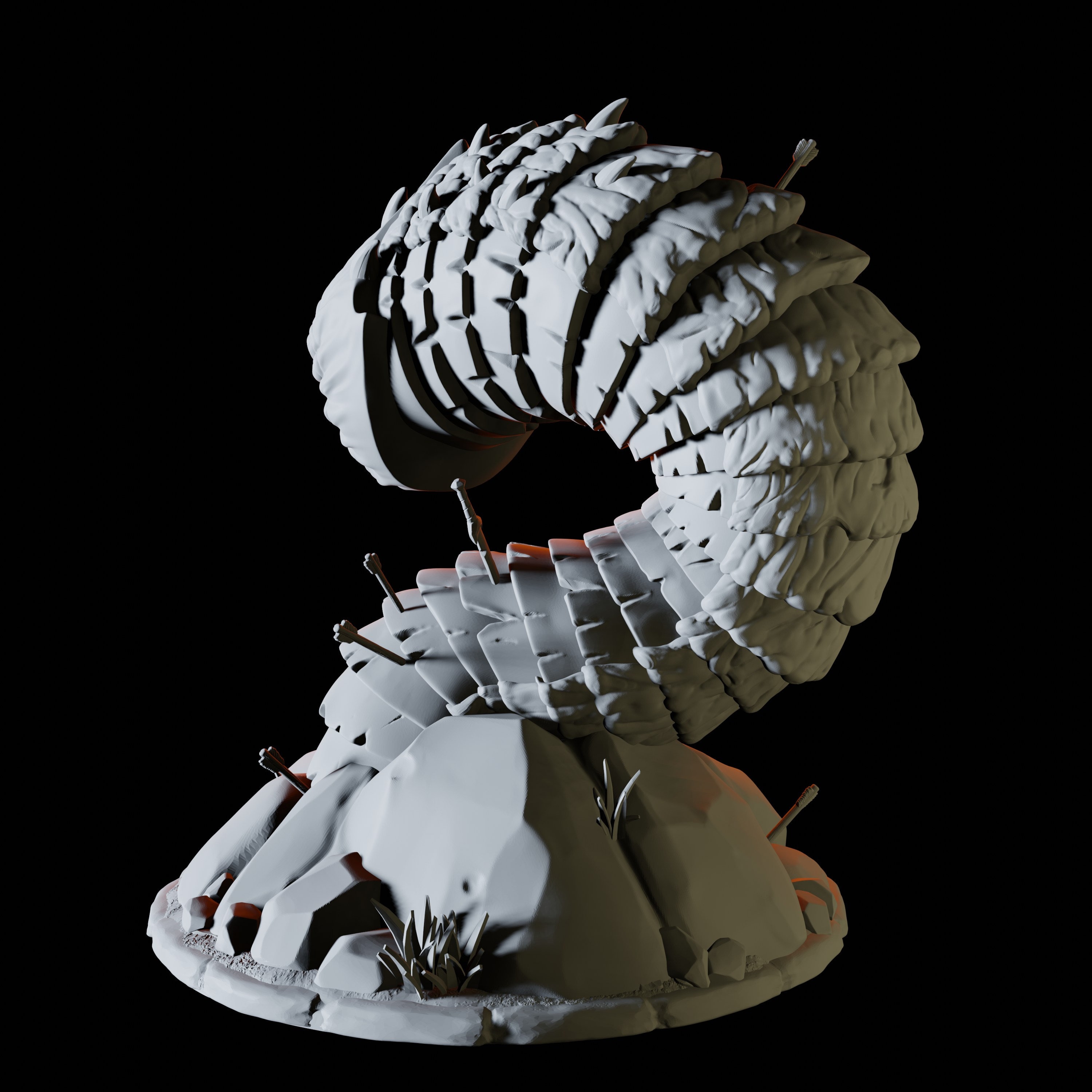 Coiled Purple Worm Miniature for D&D Dungeons and Dragons - Etsy