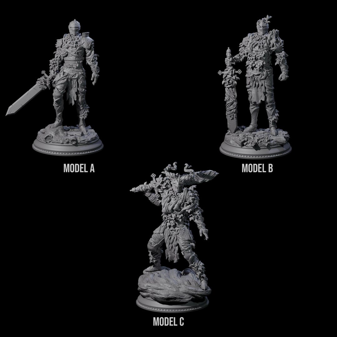 Three Striding Knights Miniature for D&D, Dungeons and Dragons ...