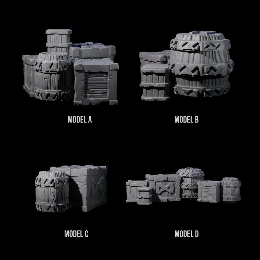 Dwarf Boxes, Crates and Barrels Scatter Terrain for D&D, Dungeons and ...