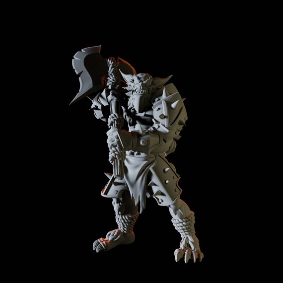 Axe Wielding Bugbear Miniature for D&D Dungeons and Dragons - Etsy