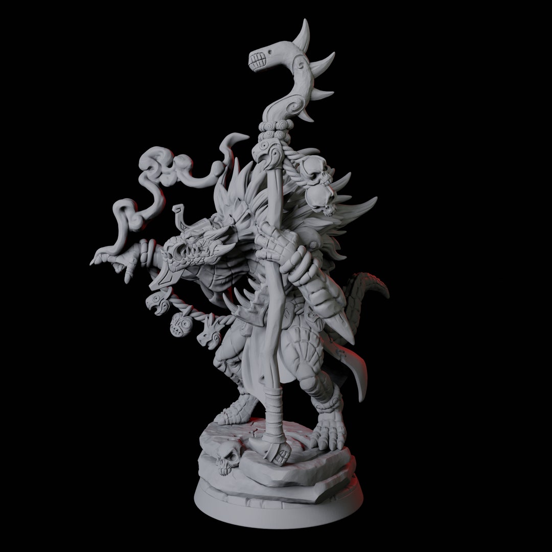 Old Lizardfolk Wizard Miniature for D&D, Dungeons and Dragons ...