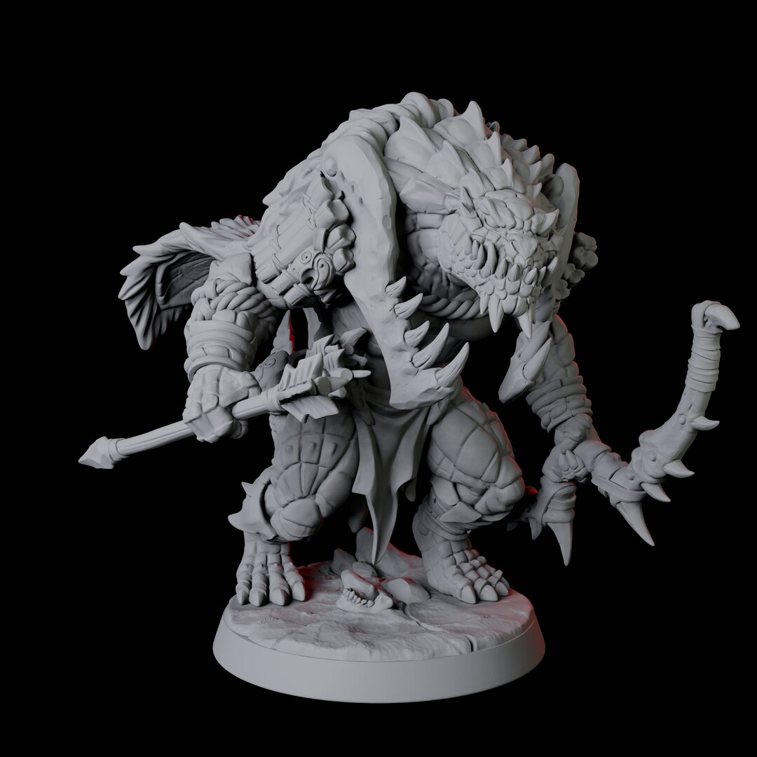 Powerful Lizardfolk Warrior Miniature C for D&D, Dungeons and Dragons ...