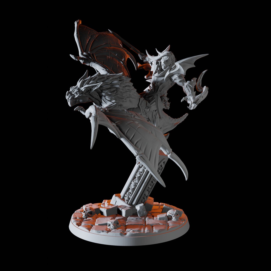 Vampire Riding a Giant Bat Miniature A for D&D, Dungeons and Dragons ...